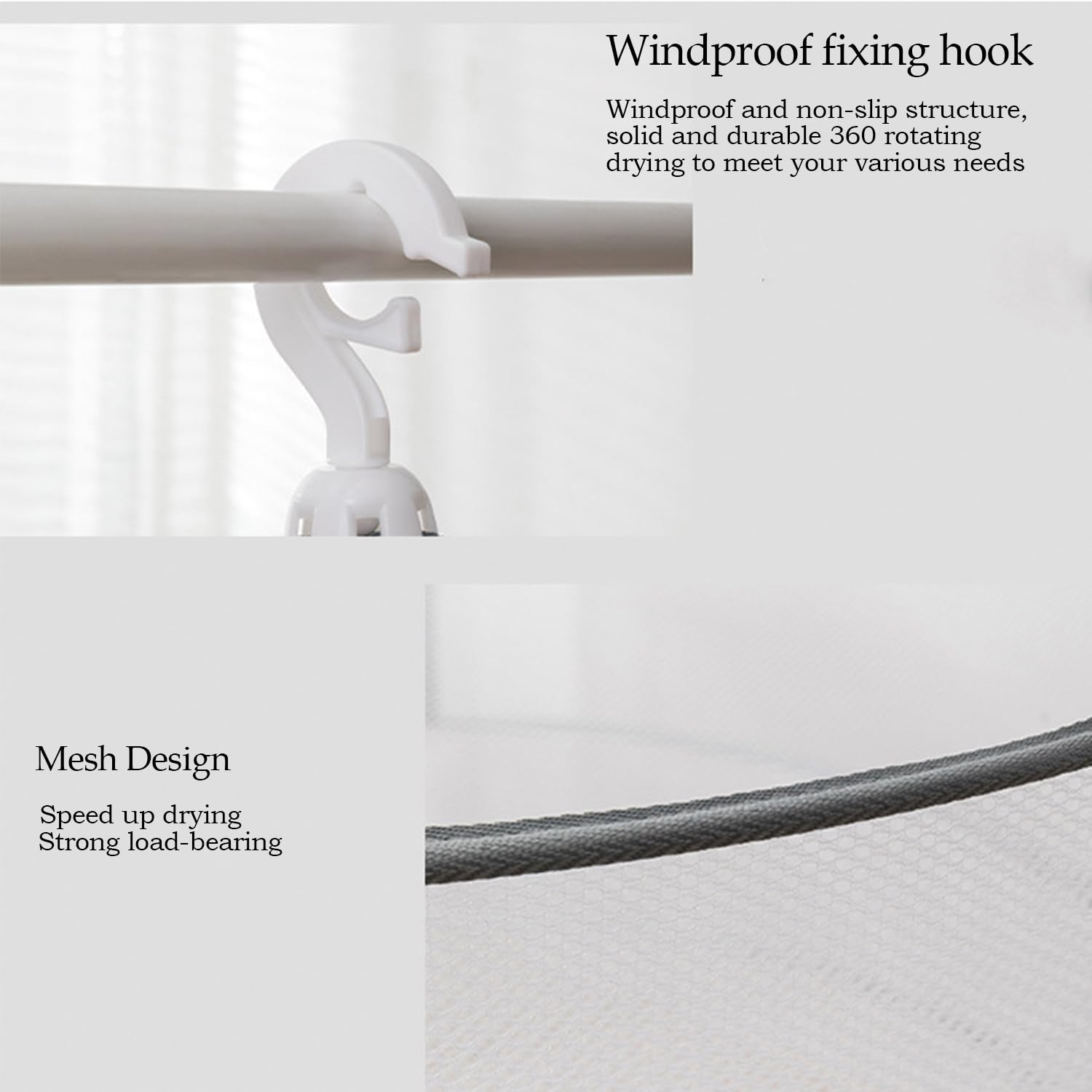 COMZPLIFE 2-Tier Mesh Folding Drying Rack, Windproof Foldable Laundry Hanging Dryer, Folded Clothes Dryer for Sweater, Socks, Towels, Underwear