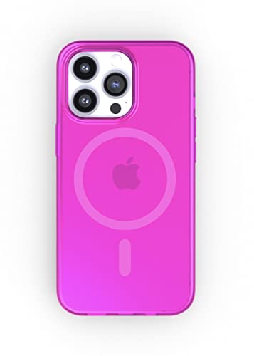 FELONY CASE - Neon Pink Crystal Clear Phone Case for iPhone 13 Pro Max, Compatible with MagSafe - 360° Shockproof Protective Cases Designed for Apple iPhone 13 Pro Max