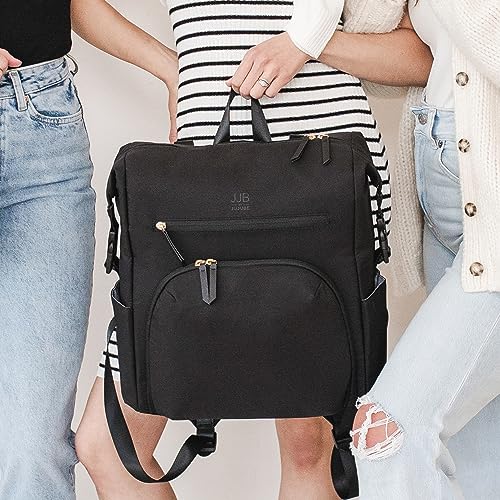JuJuBe JJB Modern Backpack - Baby Diaper Bag Backpack for Babies - Large Black Diaper Bag with Changing Station - Travel Backpack