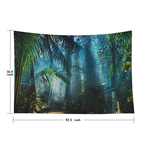 Fullentiart Wall Tapestry Large Tapestry Morning Light Beautiful Jungle Garden Hanging Tapestry Cool Tapestry Dorm Tapestry 92.5X70.9 Inch