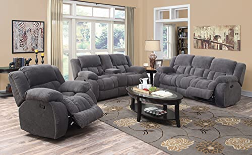 Coaster Furniture Weissman Pillow Padded Motion Sofa Charcoal 601921