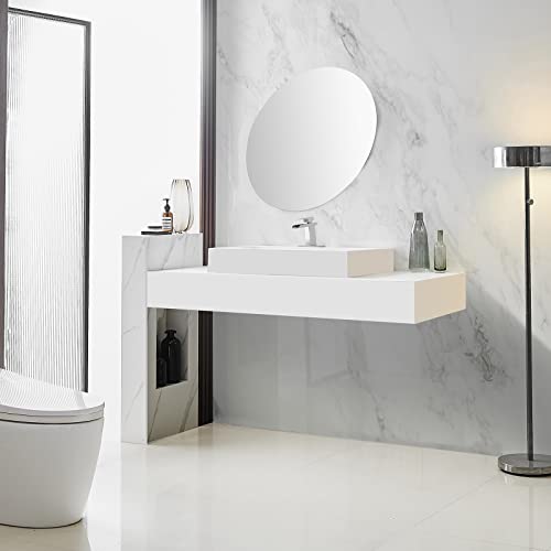 BWE Waterfall Bathroom Faucet Chrome Polished Modern Sink Bath Single Hole Handle Lavatory Vanity Washbasin Mixer Tap Brass Material with Water Faucets Supply Hose