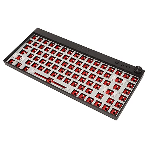 ASHATA WL84PLUS 75% RGB DIY Mechanical Keyboard, 84 Keys Hot Swappable 3Pin Switch, Bluetooth 5.0/USB C Wired/2.4GHz Wireless Customized Gaming Keyboard Kit for Windows/for Android/for iOS(Black)
