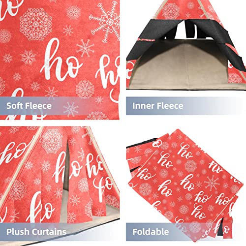 enheng Small Pet Hideout Christmas Ho Red Pattern Hamster House Guinea Pig Playhouse for Dwarf Rabbits Hedgehogs Chinchillas