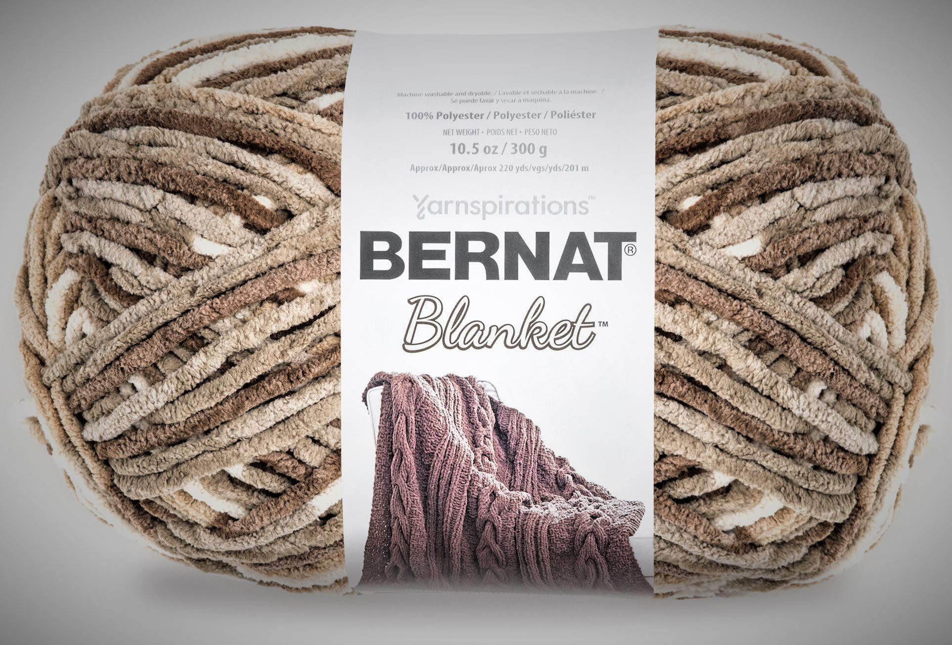 Bernat Blanket Yarn - Big Ball (10.5 oz) - 2 Pack with Patterns (Sonoma)