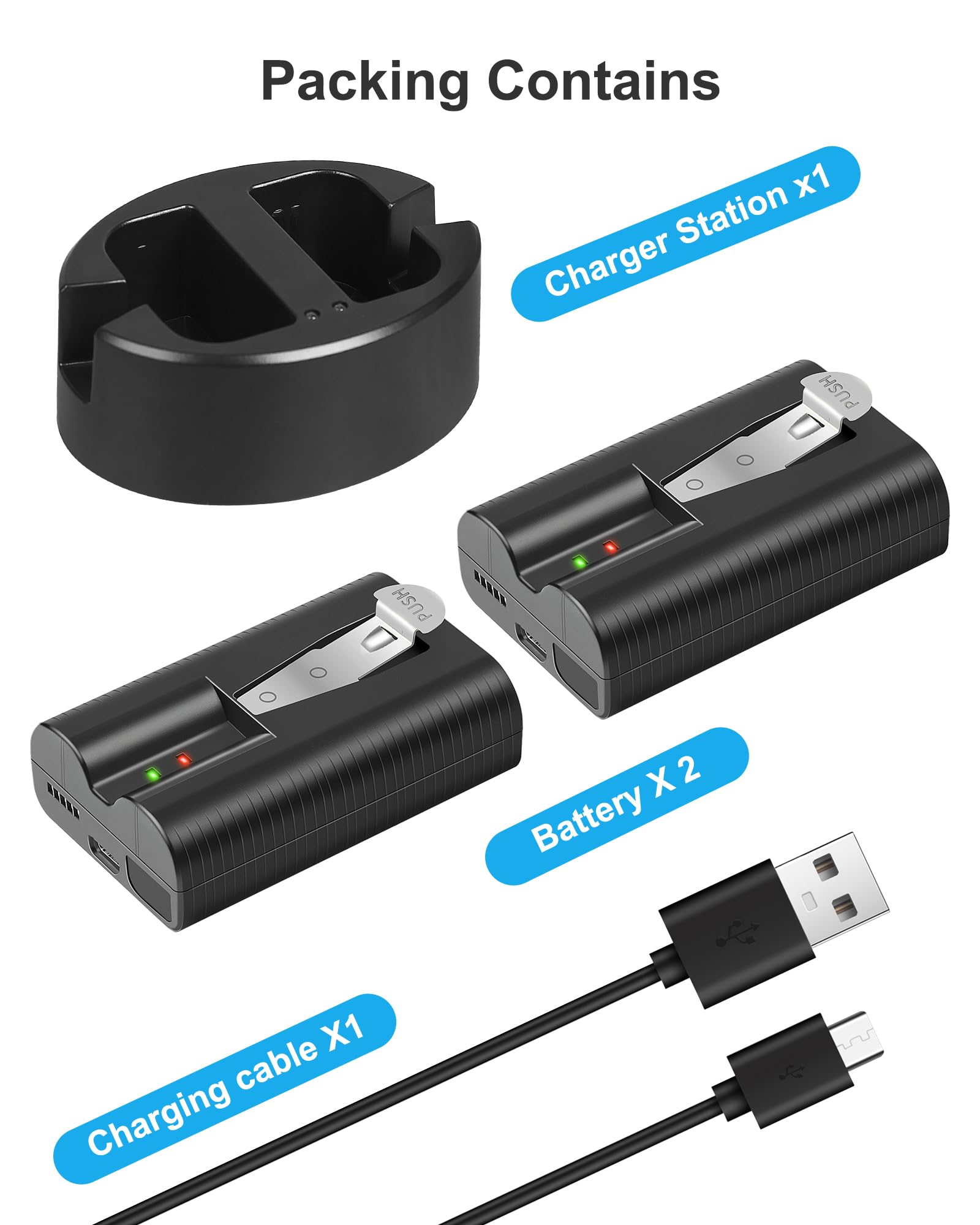 Mrupoo 2-Pack Replacement Battery for Ring Doorbell - 6040mAh Rechargeable Camera Batteries Compatible with Ring-Video Doorbell 2/3/3plus/4, Spotlight Cam, Stick Up Cam and Peephole Cam Indoor(Black)