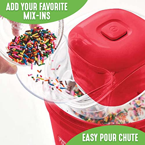 GreenLife 1.5QT Electric Ice Cream, Frozen Yogurt and Sorbet Maker with Mixing Paddle, Dishwasher Safe Parts, Easy one Switch, BPA-Free, Red