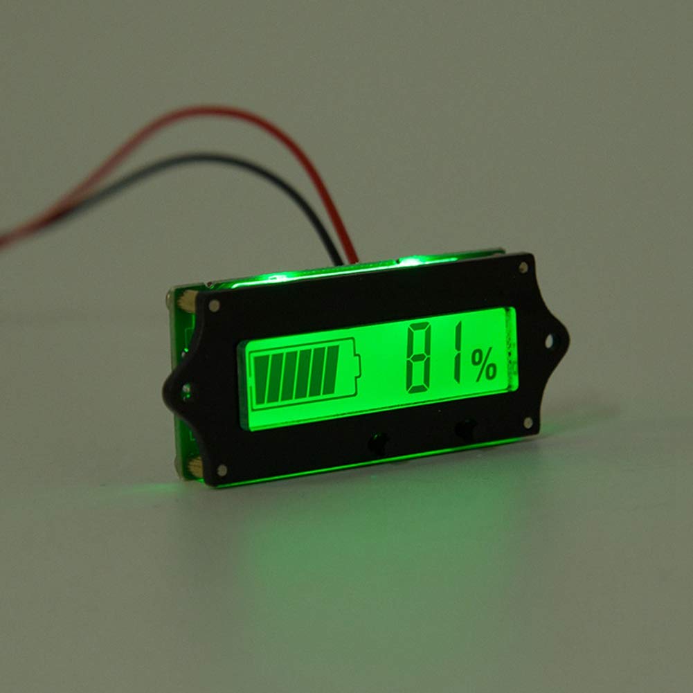 Battery Tester, Battery Monitor Suitable for Acid Battery, Lithium Battery, Iron Lithium Battery,LCD Digital Display Ammeter Voltmeter Voltage Meter Voltmeter with Light Alarm