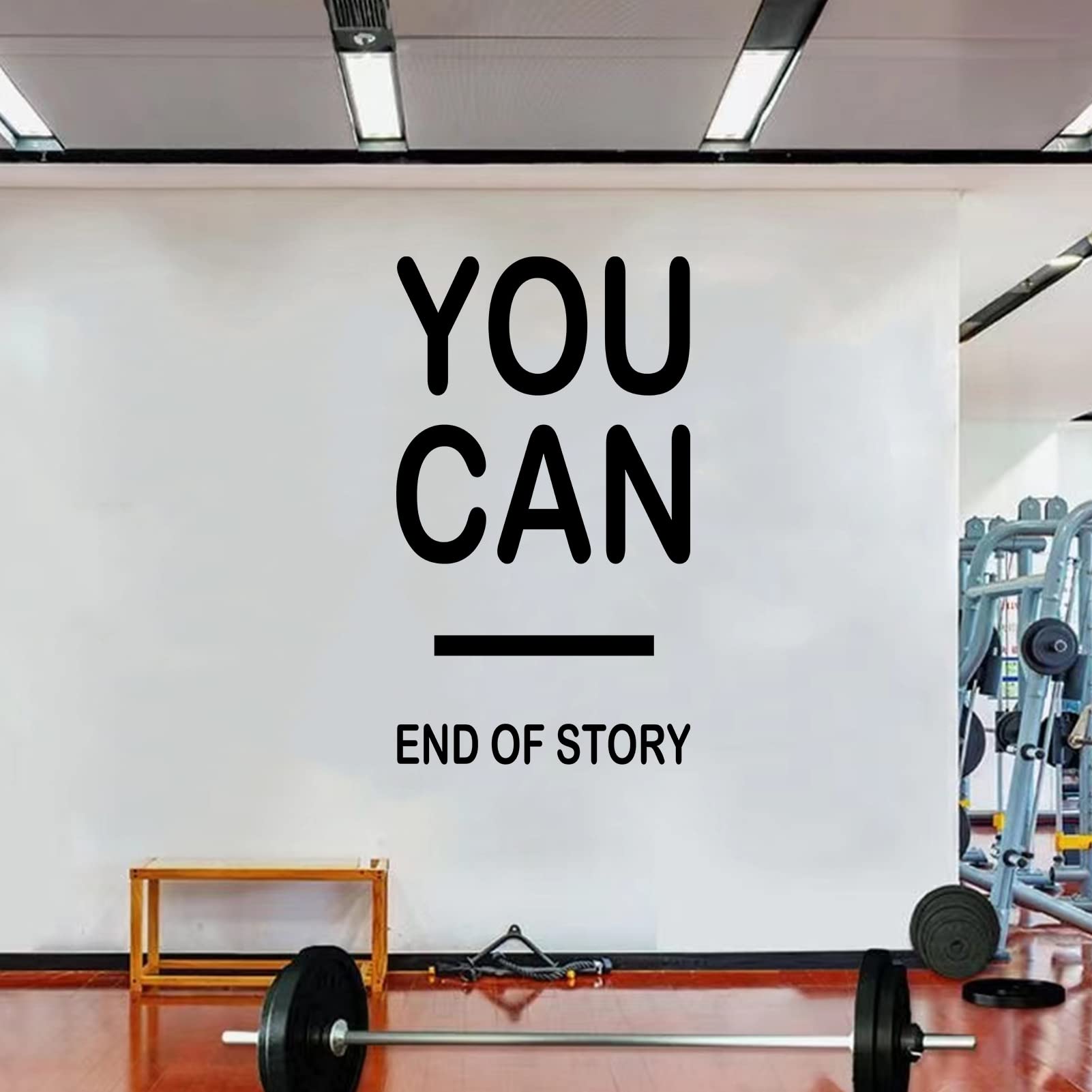 Inspirational Wall Decals, Gym Wall Decor, (Easy to Install), Art Wall Decor Vinyl Stickers Quotes Office Kids Room Motivational Positive Sports Women Yoga Dance Home You Can End of Story 19"x32.8"