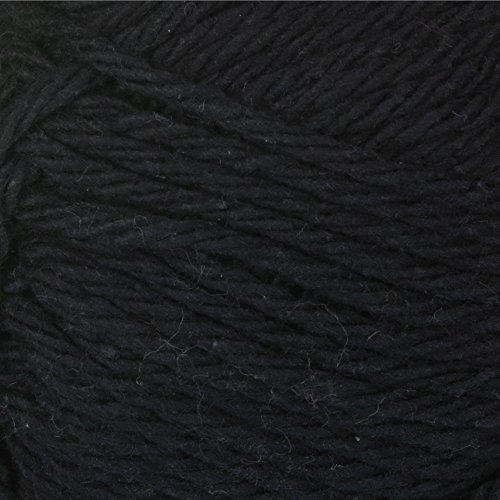 Bernat Handicrafter Cotton Solids Yarn, 1.75 oz, Gauge 4 Medium, 100% Cotton, Black Licorice
