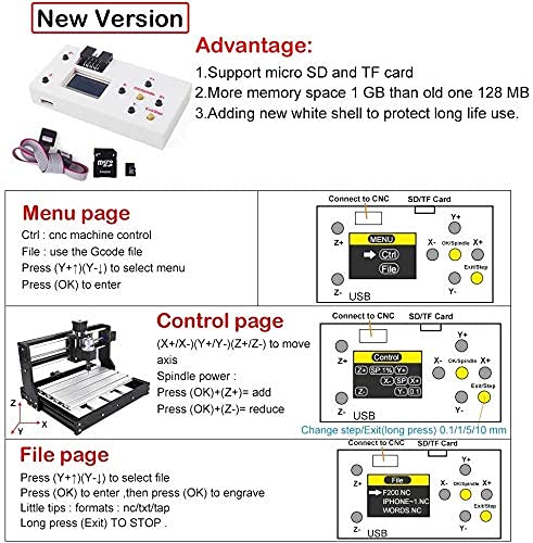 CNCTOPBAOS 1610 PRO CNC Milling Machine,with GRBL Offline Controller,3 Axis Desktop DIY Mini CNC Router Kit Engrave Carving PVC,PCB,Acrylic,Wood Cutting Engraving Machine CNC1610 Pro