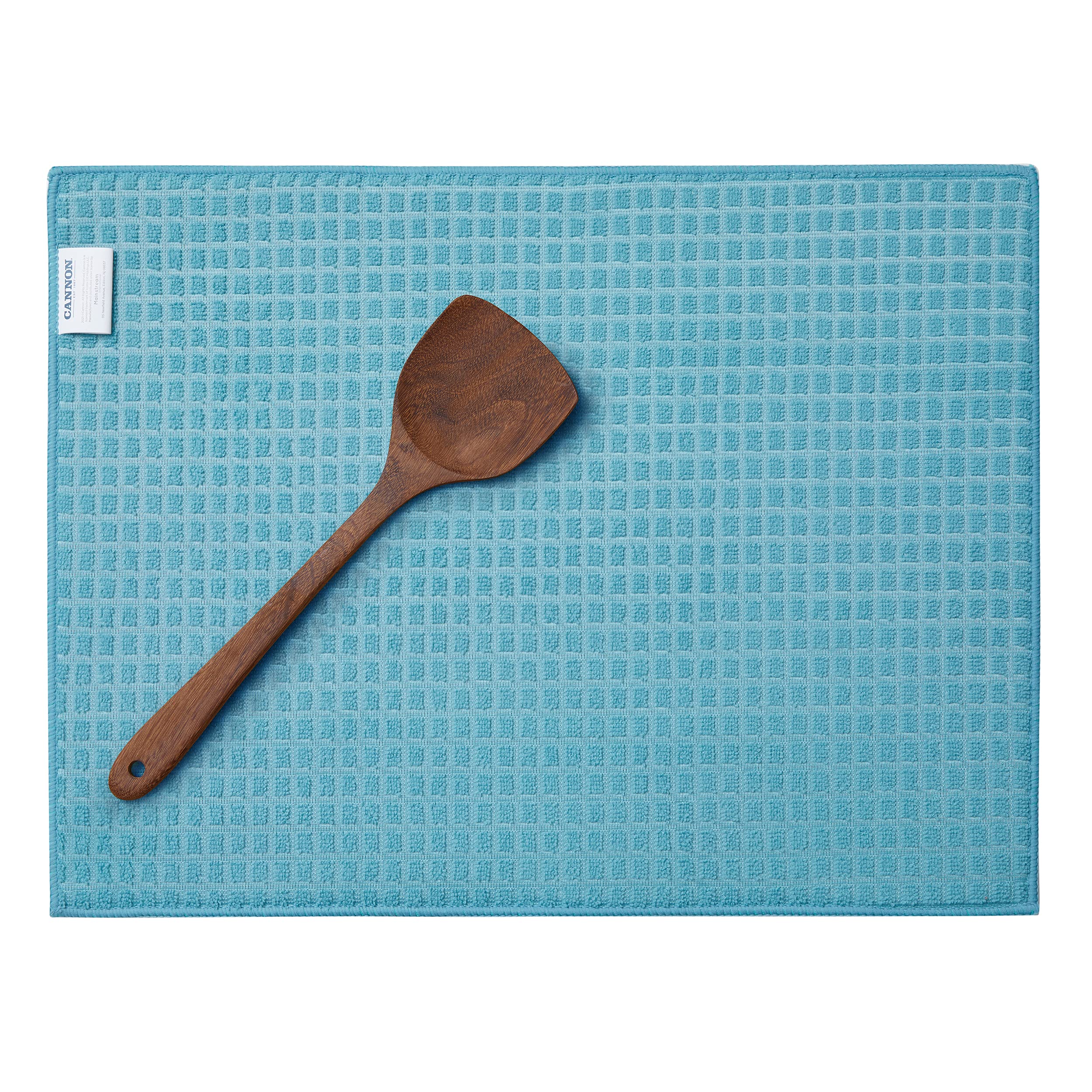 Cannon Thomas 288 Filament, 100% Polyester Microfiber Front and Mesh Back Reversible Dish Drying Mat (15"L x 20"W) for Home, Office and Restaurants, Highly Durable, Quick Drying (2 Pack, Blue)…