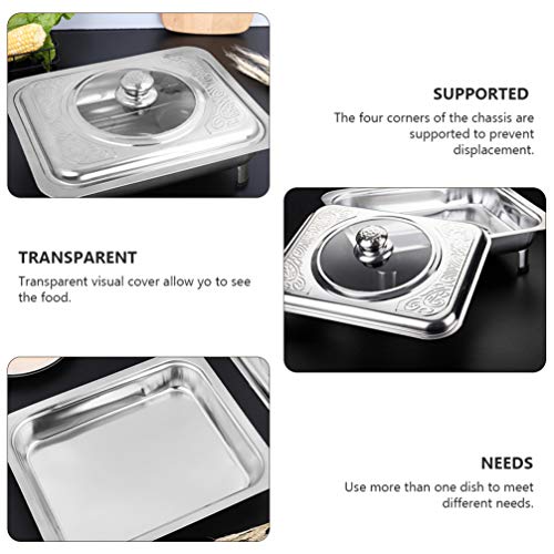 Cold Food Buffet Buffet Food Warmer Thickened Stainless Steel Chafing Dish with Lid Temperature Maintenance Food Holder Warmer Tray for Catering Buffet Kitchen Party Dining Buffet Server
