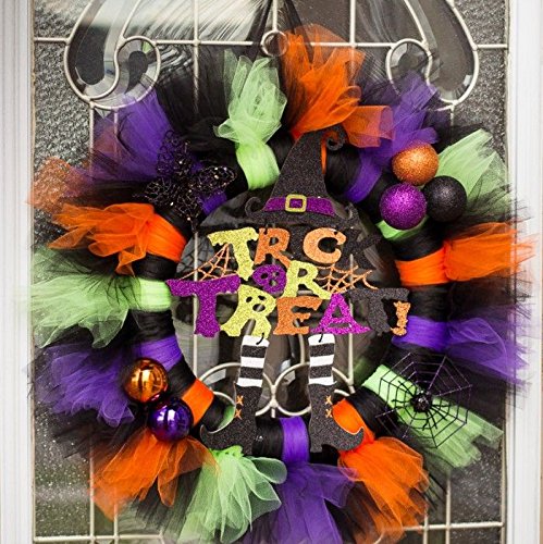 Charmed Halloween Orange, Black and Purple Tulle Each roll 6 inch by 25 Yards, 3 spools