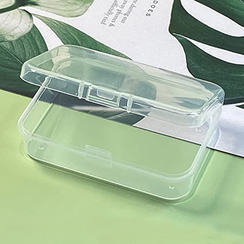 GBSTORE 10 pcs Small Clear Plastic Storage Box Mini Rectangle Bead Organizers Box Case Container for Jewelry Earplugs Crafts Nail Decoration Small Items