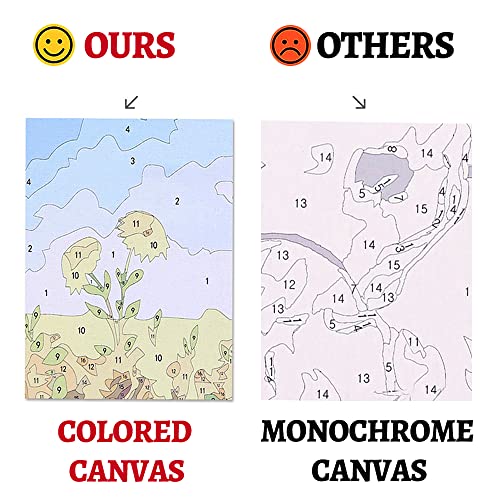 Hlison DIY Paint by Number for Adults, DIY Sunflower Paint by Number on Canvas, Easy Adult Paint by Number for Kids Beginner, Home Wall Decor 16โx20โ