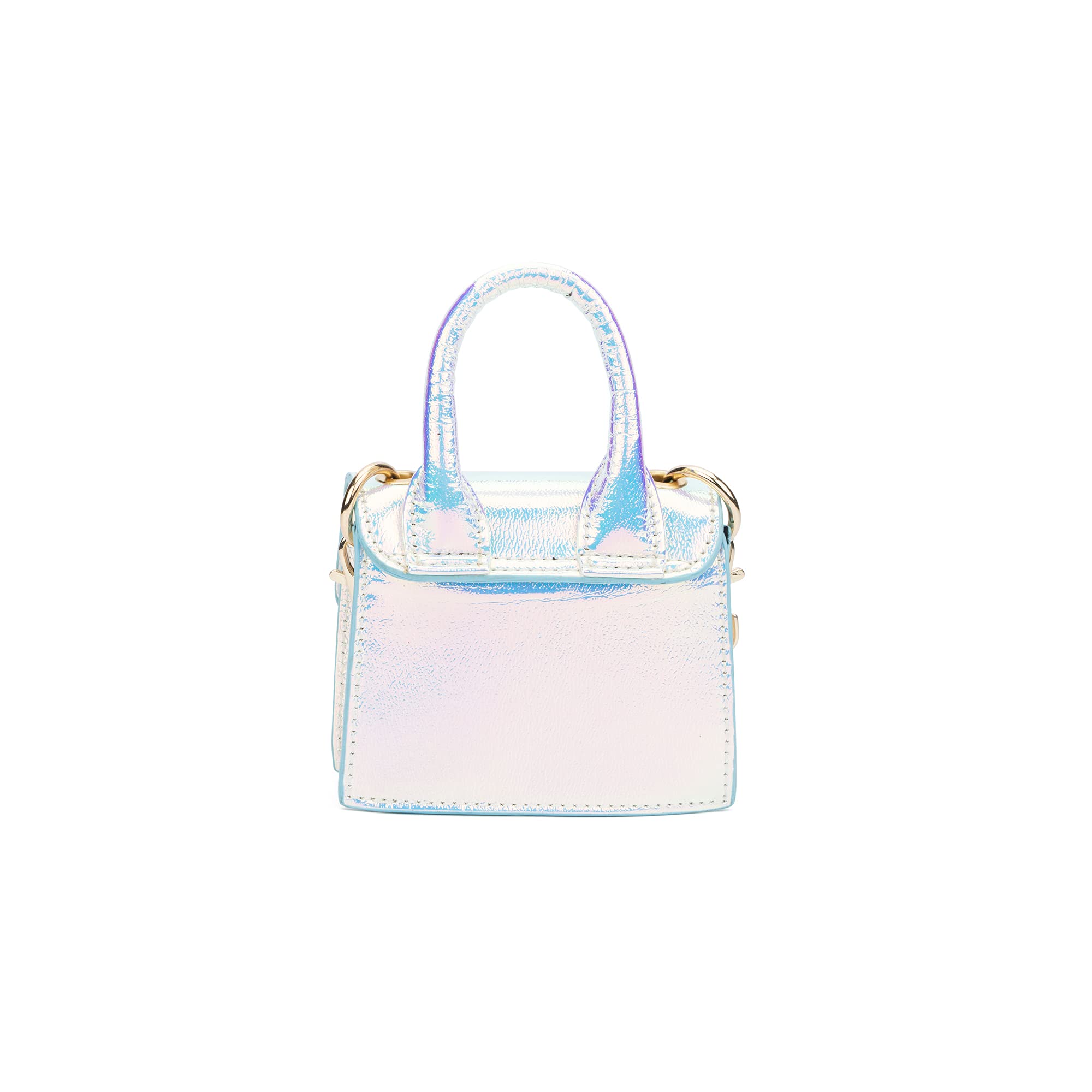 Olivia Miller Women's Faux Crocodile Leather Ivory Iridescent Mini Shoulder Bag Crossbody Purse Handbag