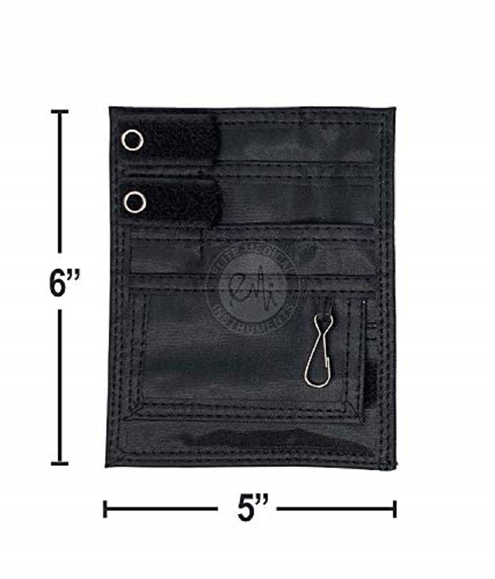 Elite Medical Instruments EAO-314-B EMI Nylon 5 Pocket Nurse Scrub Organizer, Black