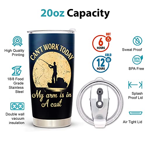 Fishing Gifts for Men - Fishing Gifts - Fathers Day Fishing Gifts for Dad, Husband, Boyfriend - Birthday, Christmas Fishing Gifts for Fisherman - Funny Fishing Gift, Fishing Coffee Mug Tumbler 20Oz