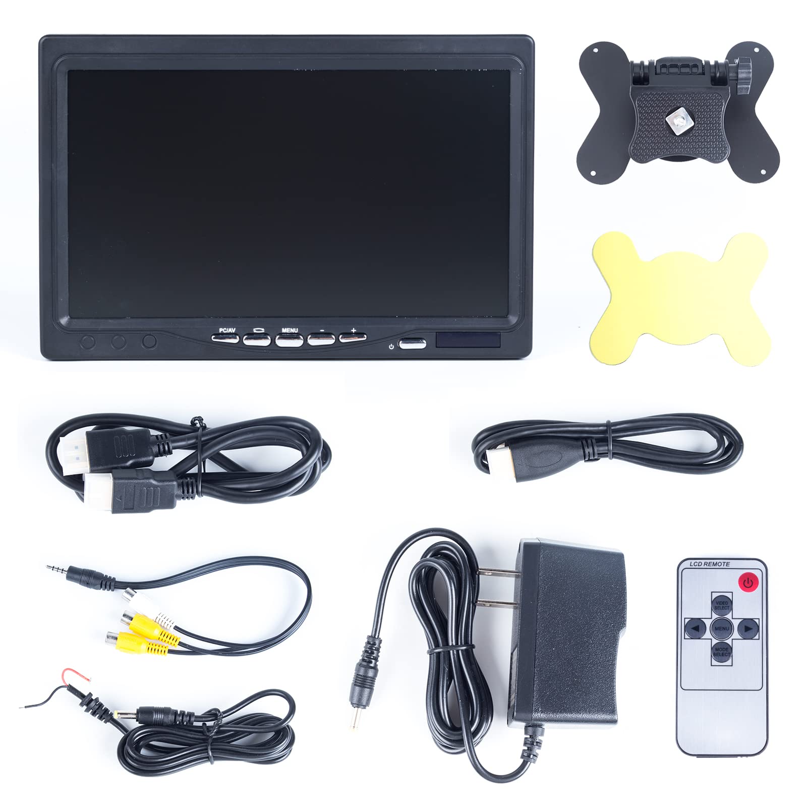 SunFounder 7 Inch HD TFT LCD Screen Monitor HDMI - 1024x600 Display AV VGA Input Built in Speaker for Raspberry Pi 400 4 Model B 3 Model B+ 3B CCTV Computer PC DVR Car