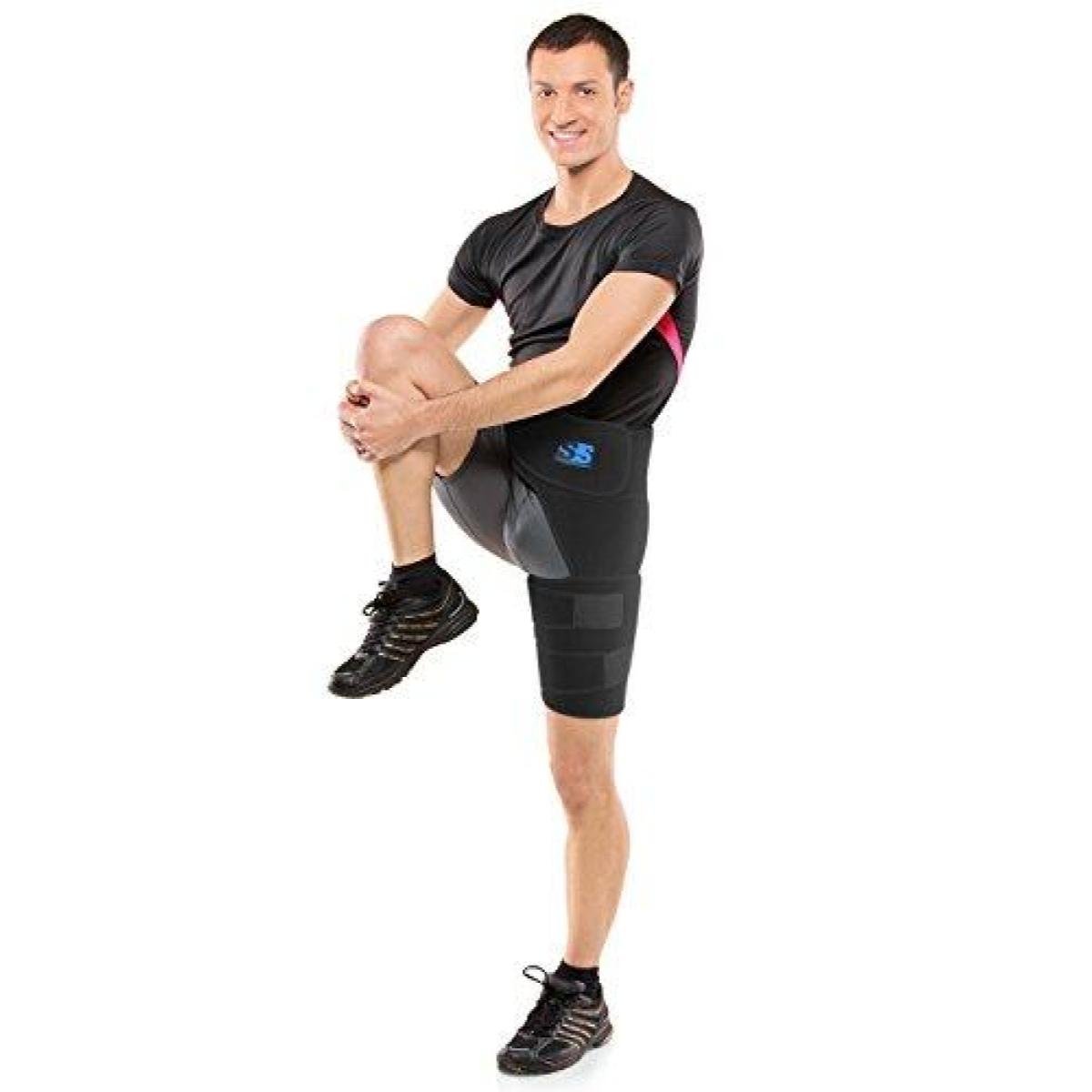 Best Thigh, Groin, and Hip Brace for Men and Women - Compression Wrap for Sciatica Pain, Pulled Muscles, Hip Flexor Recovery, Injury, Sprain Relief. Support Sleeve for Hernia, Hamstring, Quad, SI Belt