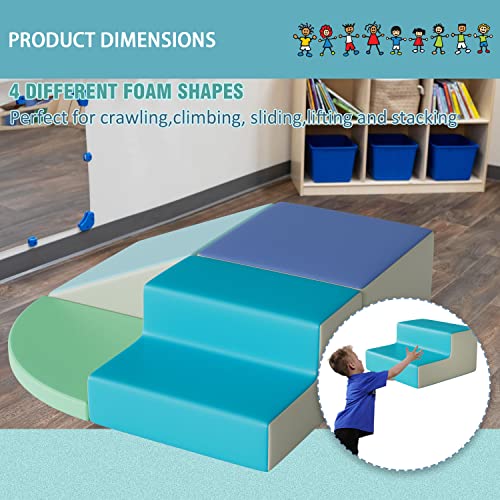 Building Blocks,Climb and Crawl Activity Play Set,Lightweight Foam Shapes for Climbing,Crawling and Sliding, Safe Foam Playset for Toddlers and Preschoolers (Pattern, 5pc)