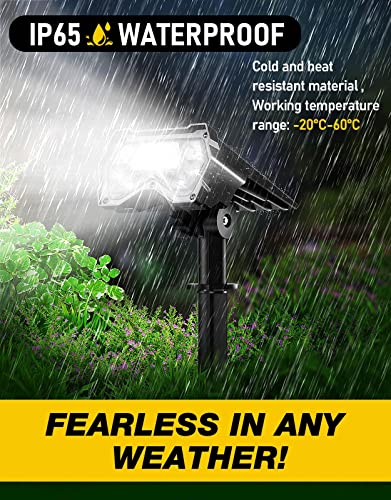 BRILLANFIRE Solar Lights Outdoor, 2-in-1 Solar Lights for Outside, Solar Powered Spot Lights Outdoor Waterproof, Outdoor Solar Lights for Walkway Yard Garden Patio Driveway, 4 Pack，Black