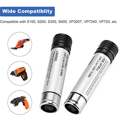 ANTRobut 2Pack 3.0Ah Li-ion Battery Replacement for Black and Decker 3.6 Volt Battery Versapak VP100 VP100C VP105 VP105C VP110 VP110C VP143