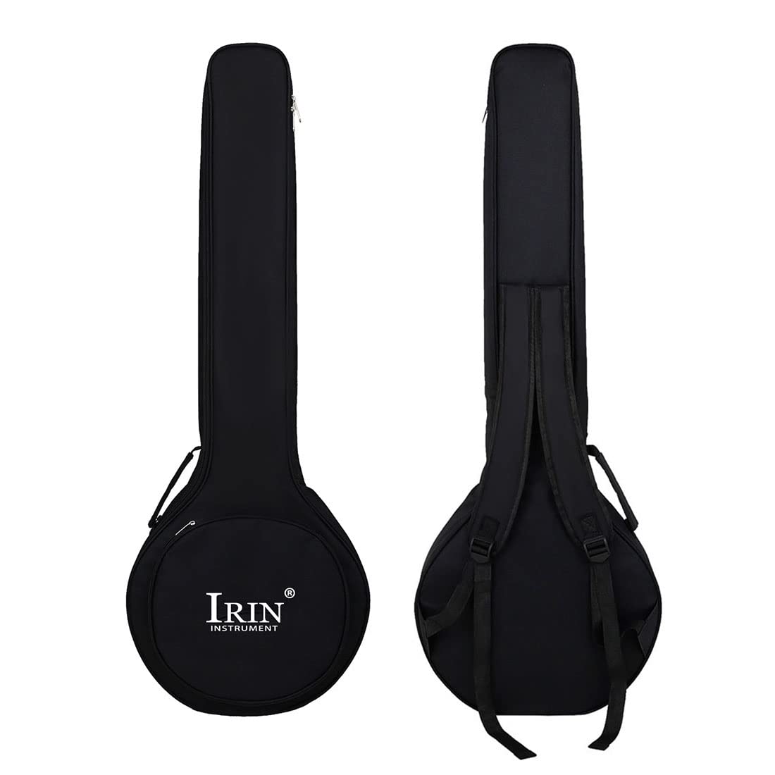 Banjo Gig Bag Banjo Case, Backpack for 5 String Banjo Thicken Padded Shoulder Strap with Carry Hand Frabic Large Size 2 Pockets Black