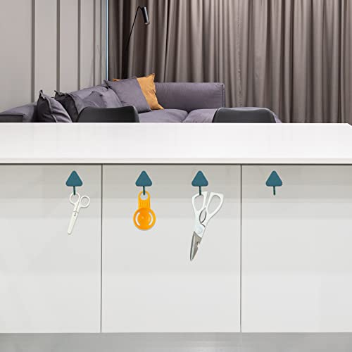 Key Hooks for Wall, Adhesive Hooks Removable Wall Hangers Hooks for Entryway Door Bathroom Kitchen Dark Blue(5 Packs) (b2347)