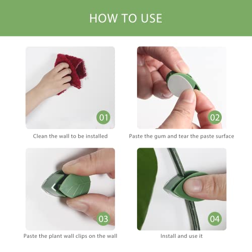 Kaoolaa Plant Clips for Climbing Plants(40 Pack), Self-Adhesive Fixer, Plant Climbing Wall Fixture Clips for Supporting Stems Grow Upright, Vines Traction, Cable Wire Fixing