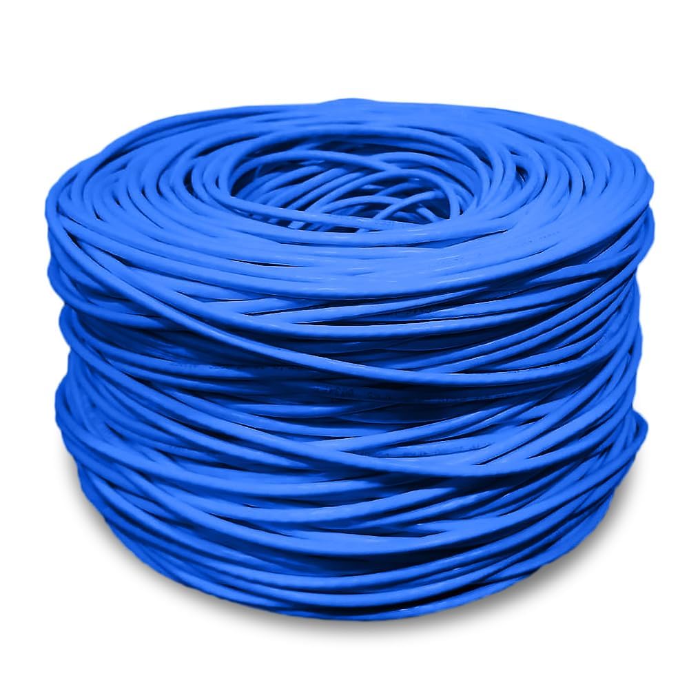 SolidLink - SL601N CAT5e 1000ft UTP Solid Conductor Cable 24AWG LAN Network Ethernet RJ45 Wire, Blue (SL601),
