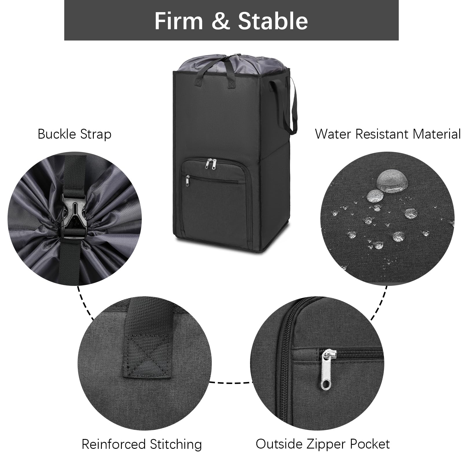 Bukere Extra Large Rolling Laundry Basket with Wheels, 90L Freestanding Collapsible Laundry Hamper Bag for Clothes Storage, Removable Wheeled Cart for College Dorm Apartment Laundry Room Bathroom