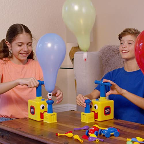 Ontel Balloon Zoom - Balloon-Powered Race Car and Rocket Launcher Toy Set, Ages 3+, Red Racer Car with Astronaut Flyer