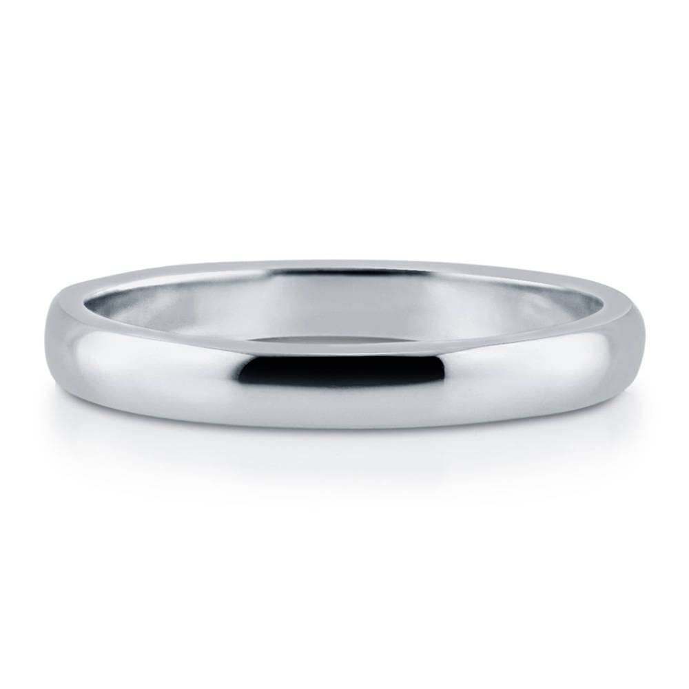 BERRICLE Sterling Silver Wedding Rings Band for Women, Rhodium Plated Size 8
