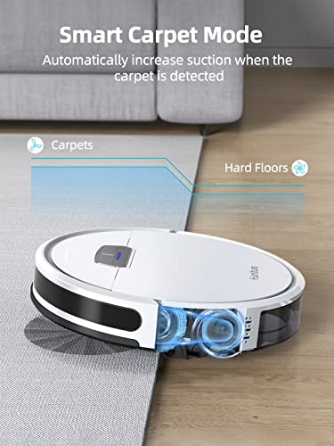 HONITURE Robot Vacuum Cleaner, G20 Robot Vacuum and Mop Combo 3 in 1, 4000pa Strong Suction, Self-Charging, App&Remote&Voice Control, Compatible with Alexa, Ideal for Carpet, Hard Floor, Pet Hair.