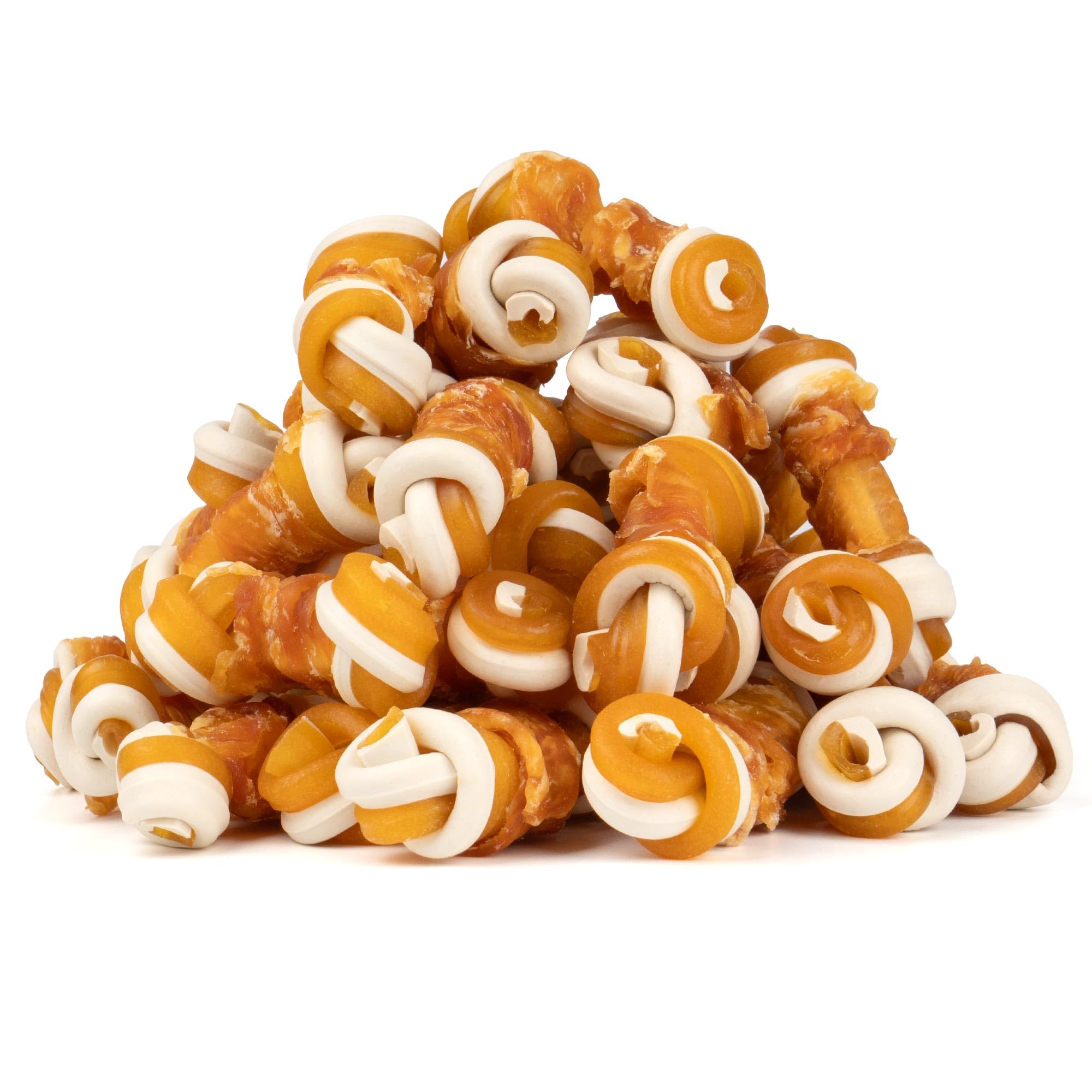 MON2SUN 2.5" Rawhide Free Dog Treats with Mixed Vegetables, Chicken Wrapped Mini Knot Bones for Small Dogs, Healthy Dog Snacks for Balanced Nutrition, 21.2oz