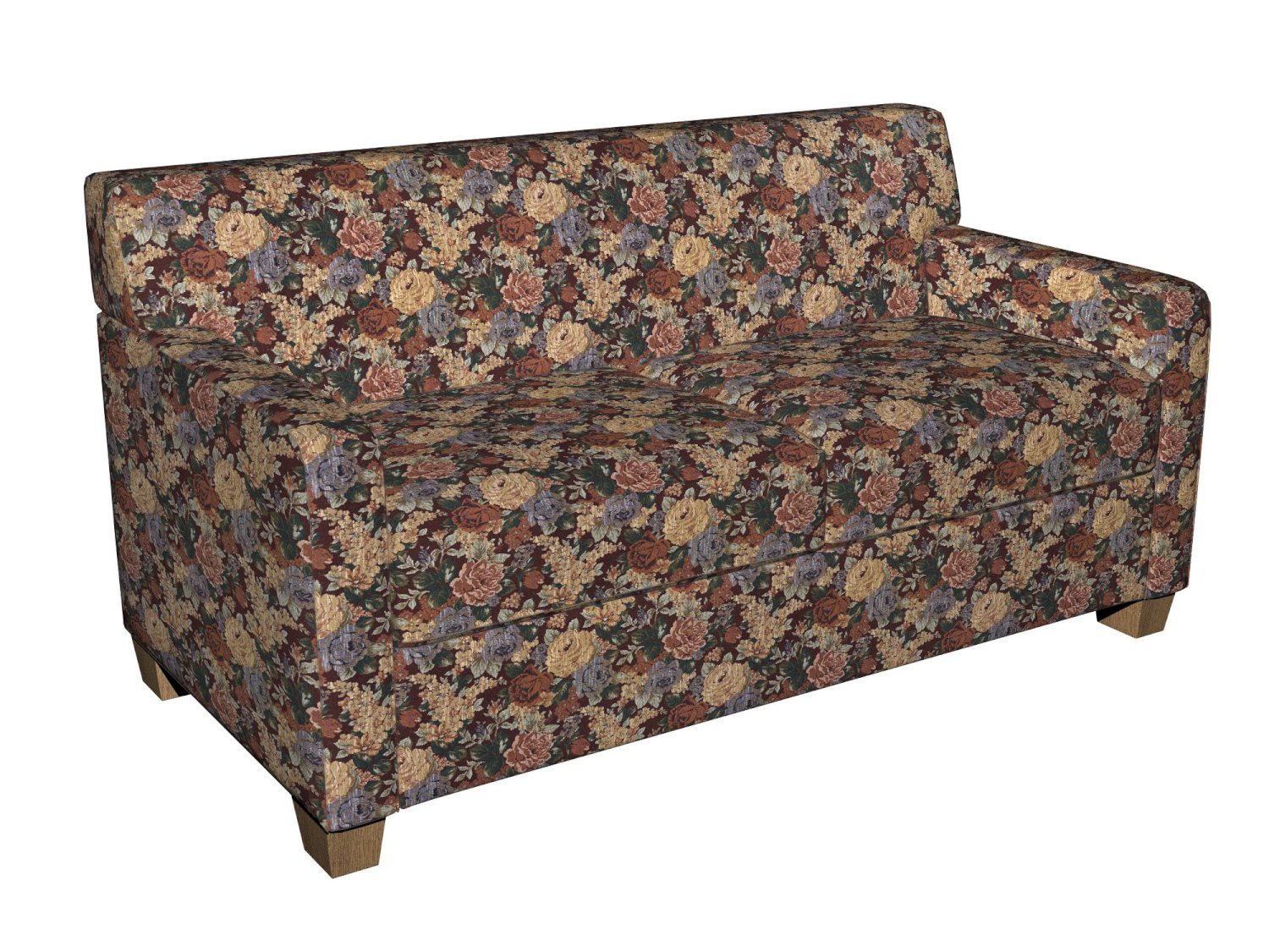 F924 Red and Green Floral Tapestry Upholstery Fabric by The Yard