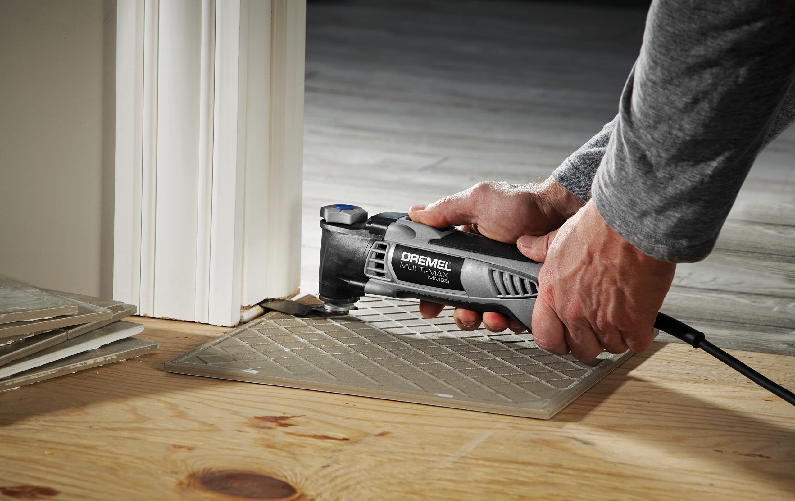 Dremel MM388 13-Piece Oscillating Multi-Tool Accessory Kit, Includes 4 Blades, 9 Wood Sandpaper Sheets, and Reusable Case - Universal Quick- Fit Interface fits Bosch, Makita, Milwaukee, and Rockwell