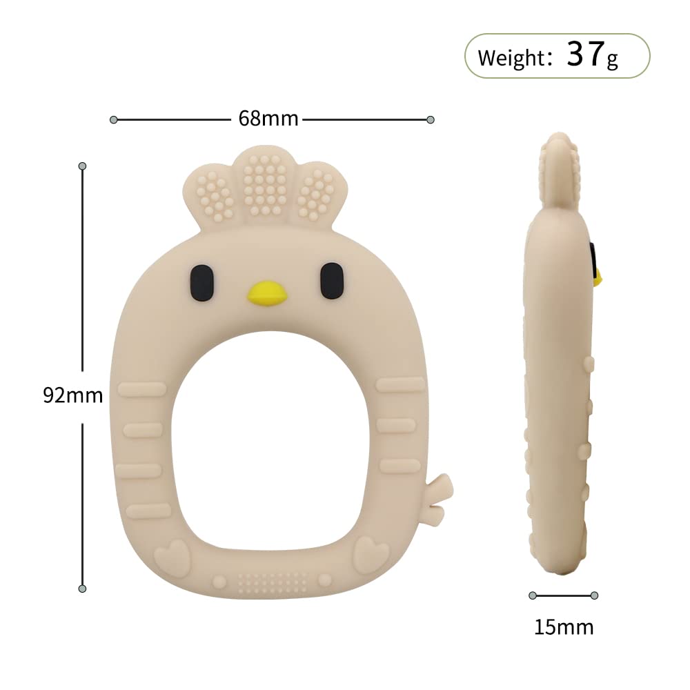 Baby Teether Toy, Anti-Drop Silicone Baby Mitten Teether for Soothing Teething Pain Relief, Baby Chew Toys for Sucking Needs, Groundhog(1 Packs)