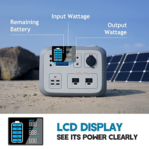 BLUETTI Portable Power Station AC50S 500Wh Solar Generator Lithium Battery Backup with 2x110V/300W AC Outlets Power Generator for Outdoor Camping RV Home Use Emergency