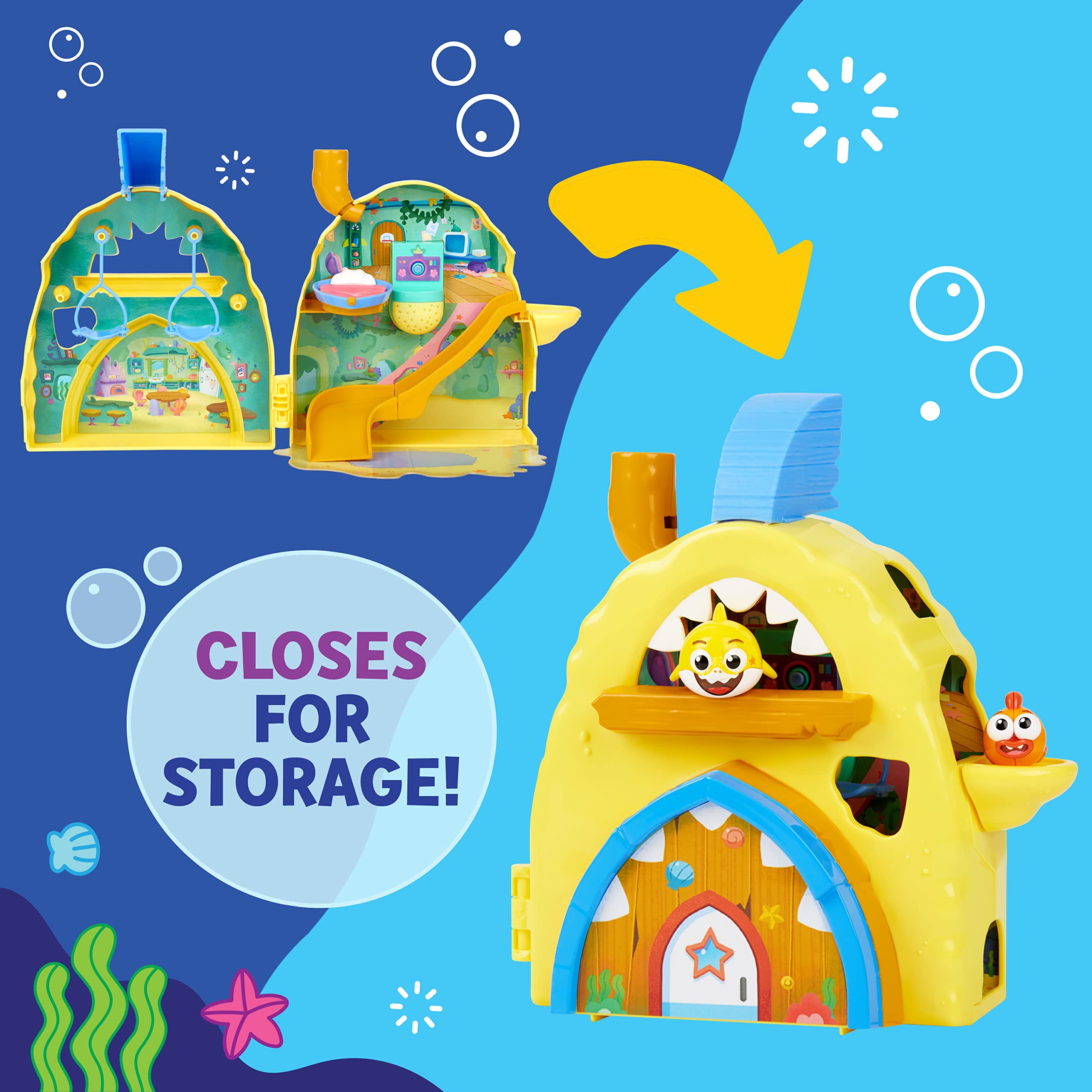 WowWee Baby Shark's Big Show! Shark House Playset – Lights and Sounds Toddler Playset – Interactive Baby Shark Toy