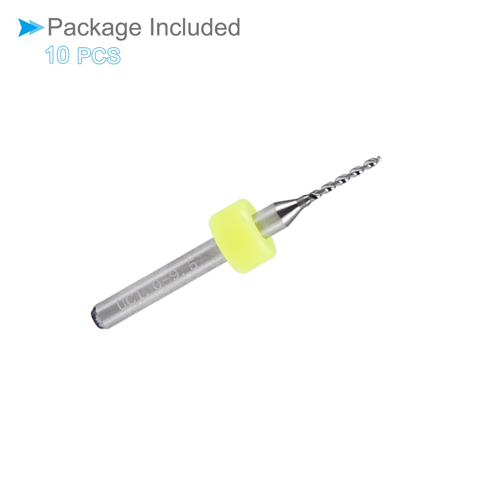 CoCud Micro PCB Drill Bits, 1/8" Shank 1mm Cutting Edge, Tungsten Carbide Print Circuit Board Drill Bit - (Applications: for CNC Drilling Engraving Machine), 10-Pieces
