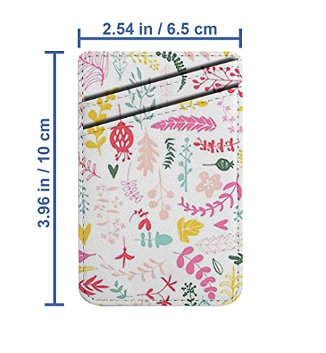 Diascia Pack of 2 - Cellphone Stick on Leather Cardholder ( Cute Texture Perfect Flowers Pattern Pattern ) ID Credit Card Pouch Wallet Pocket Sleeve