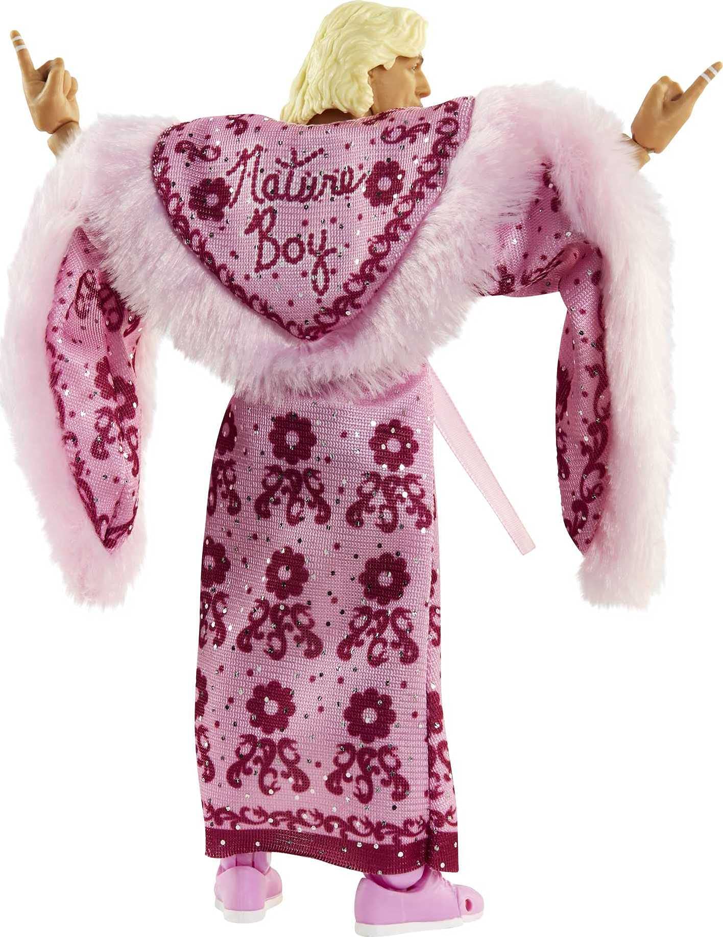 WWE MATTEL Ultimate Edition Ric Flair Action Figure, 6-in / 15.24-cm, with Interchangeable Heads, Swappable Hands & Entrance Robe for Ages 8 Years Old & Up