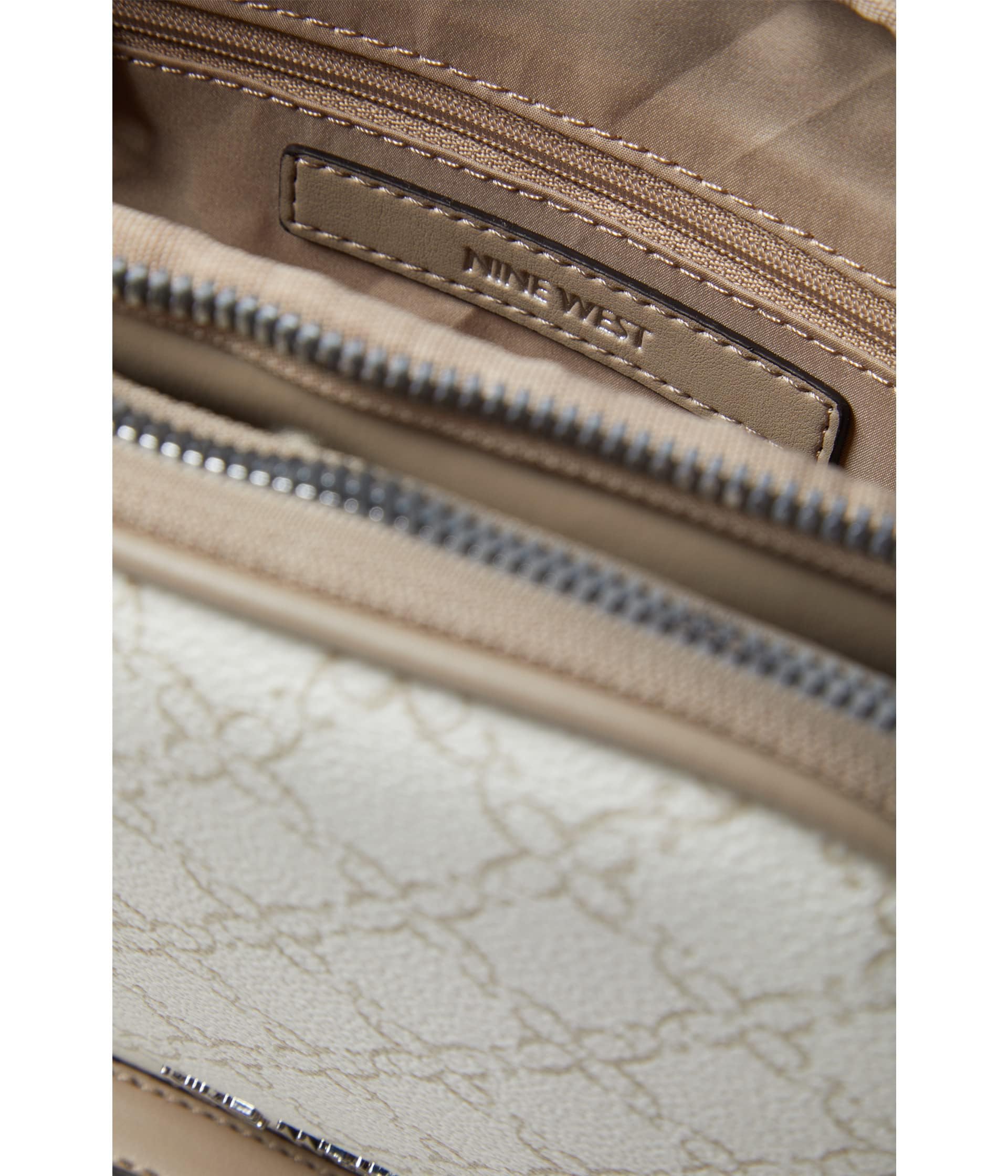 Nine West Dannin Mini Crossbody White/Pumice Logo One Size