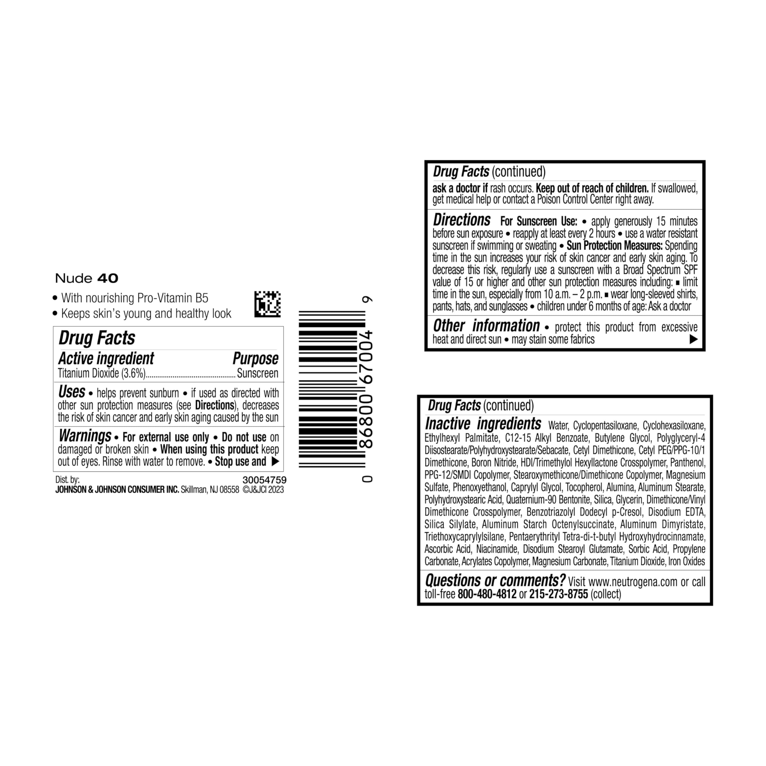 Neutrogena Healthy Skin Liquid Makeup Foundation, Broad Spectrum SPF 20 Sunscreen, Lightweight & Flawless Coverage Foundation with Antioxidant Vitamin E & Feverfew, 40 Nude, 1 fl. oz