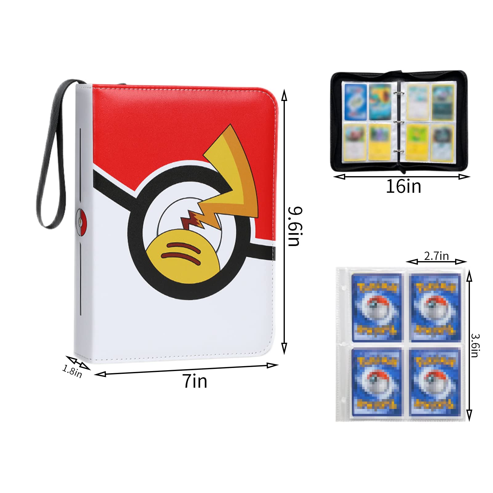 AURPUKAR Red Card Binder for Trading Cards, 4 Pockets, 400 Pockets