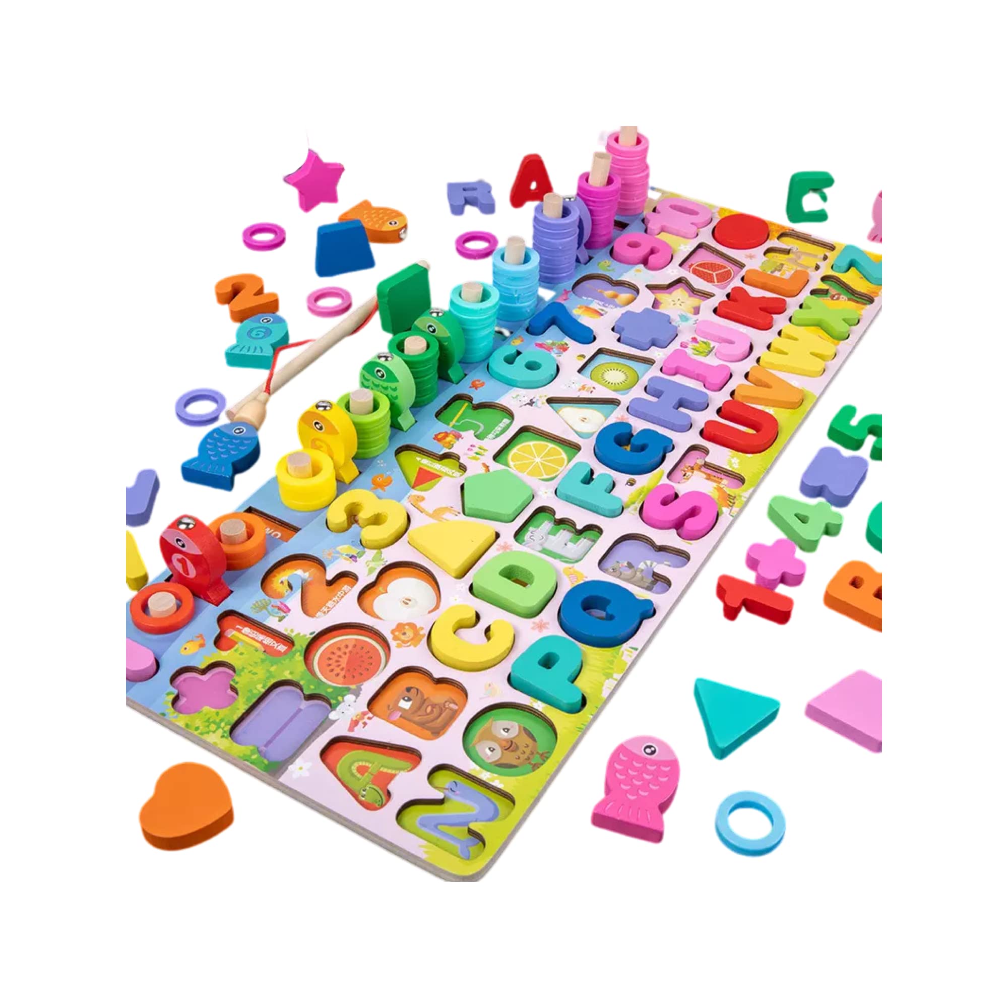 Baby Toddler Educational Montessori Wooden Alphabet and Shape Blocks and Busy Board Christmas Birthday Gift Ideas