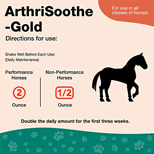 NaturVet ArthriSoothe-GOLD Advanced Equine Glucosamine Joint Supplement Formula for Horses, Liquid, Made in The USA with Globally Source Ingredients 32 Ounce